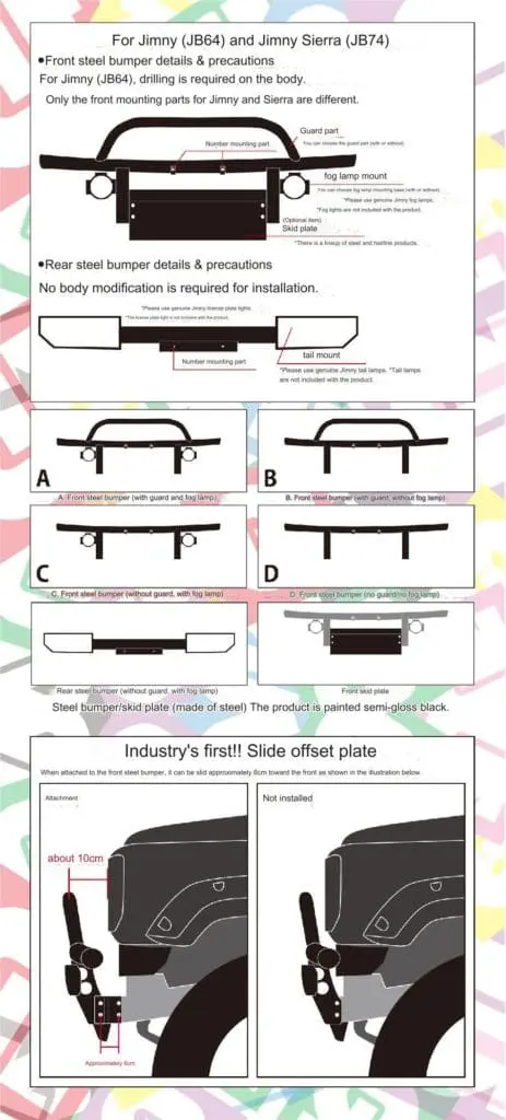 K.BREAK JIMRIDE Front Steel Bumper for Suzuki Jimny JB64/JB74 - Genuine ...