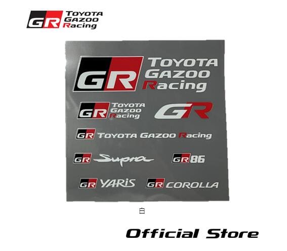GENUINE TRD GAZOO RACING LOGO STICKER B&W Set